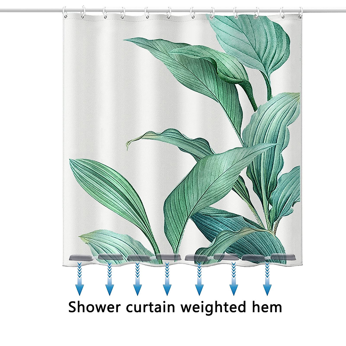 Niidder Floral Shower Curtain, Fabric Shower Curtain White Shower Curtain - 72" W x 72" L with 12 Hooks for Home Hotels Machine Washable Shower Bath Curtain, Waterproof Shower Curtain Lining