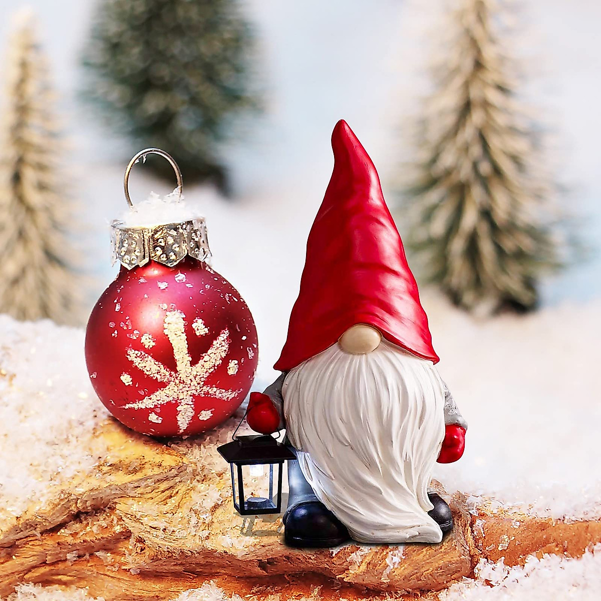 YUYVIO Welcome Home Gnome Sculpture with Solar Powered Lantern Christmas Ornaments Ornament, Garden Outdoor (W) YUYVIO-home-6-Z