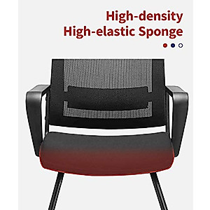CLATINA Office Guest Chair with Lumbar Support and Mid Back Mesh Space Air Grid Series for Reception Conference Room 4 Pack