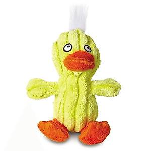 Grriggles Quackling Plush Dog Toy with Soundchip, Yellow, 7" Large