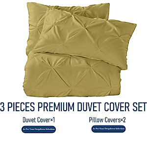 Crown Collection Luxuriate Hotel 1000-TC Hypoallergenic Ultra Soft 100% Egyptian Cotton Super King Plus 120X120 Toupe Solid Pinch Plated Duvet Cover with Zipper Colser & 2pcs Pillow Case Set