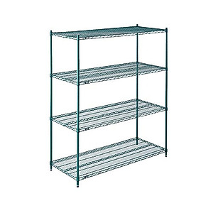 Nexel Wire Shelving, Green Epoxy, 60" W X 24" D X 74" H