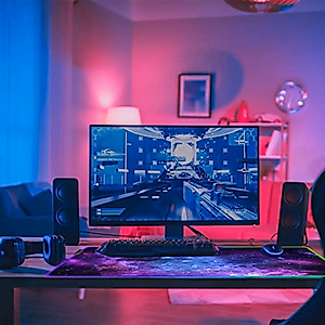 DINKY RGB Gaming Mouse Pad, Large Extended Soft Led Mouse Pad with 14 Lighting Modes, Water Resist Keyboard Pad, Computer Keyboard Mousepads Mat 31.4×11.8 inches- Purple Nebula