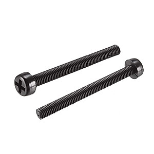 uxcell M3x30mm Phillips Round Head Nylon Machine Screw Bolt Fastener Black 100pcs