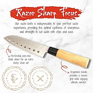 Sushi Making Kit - Premium Kanpeki Living 22 Piece Sushi Set With Chef Knife, Bamboo Mat, Bazooka Roller, Rice Mold Rice Paddle and Spreader Chopsticks eBook DIY Sushi Maker Kit for Beginners and Pros