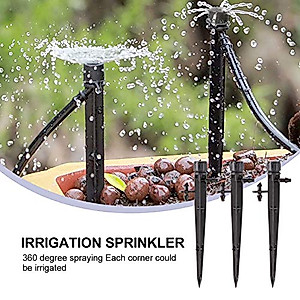 generic 30pcs Drip Emitters Adjustable 360 Degree Water Flow Irrigation Drippers on Stake 8 Holes Ground Black