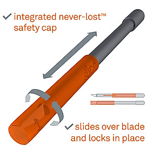 Slice 10589 Craft Knife, Finger-Friendly Edge, Safer Choice, Never Rusts, Lasts 11x Longer Than Metal, Precision Cutting, Never-Lost Safety Cap