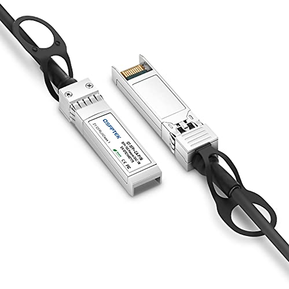 QSFPTEK 10G SFP+ DAC Cable, 1m (3ft) Passive Direct Attach Copper Twinax Cable for Cisco SFP-H10GB-CU1M, Ubiquiti, D-Link, Netgear, Mikrotik, Open Switch Devices