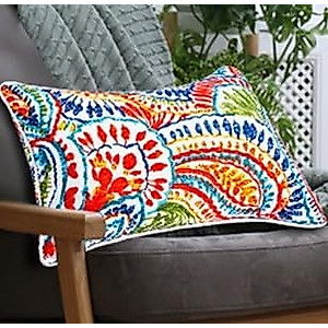 XXPILOS Outdoor Lumbar Pillows - Decorative Pillows with Insert Included Set of 2 Outdoor Pillows for Patio Furniture 12x20 Inch