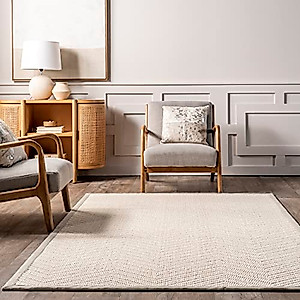 nuLOOM Kalona Nautical Wool and Sisal Area Rug, 8' x 10', Cream