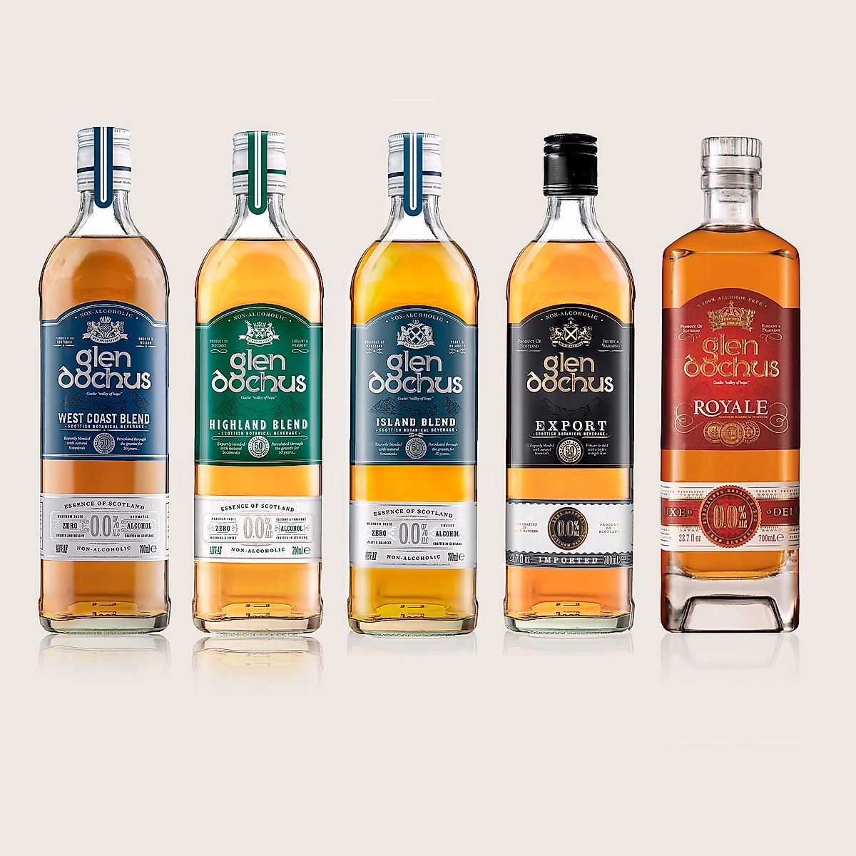 Glen Dochus Export Blend Non Alcoholic Whiskey, Award Winning Aromatic and Warming Scottish Non Alcoholic Spirits - Halal, Low Sugar, Vegan and Gluten Free, Part of the Spirits of Virtue Range (700ml)