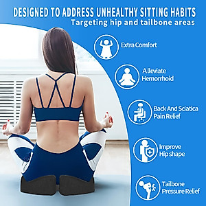 CHIYI Enhanced Gel Memory Foam Seat Cushion, Office Chair Cushion, Gel Coccyx Seat Cushion for Car, Wheelchair – Orthopedic Cooling XL Butt Pillow for Tailbone, Sciatica, Back Pain Relief (Dark Grey)