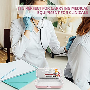 HESPLUS Stethoscope Case for 3M Littmann Classic III, Lightweight II S.E, Cardiology IV Diagnostic, MDF Acoustica Deluxe Stethoscopes, Extra Room for LED Penlight Scissors and Nurse Accessories, Pink