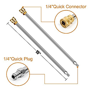 BEETRO 15'' Pressure Washer Surface Cleaner Attachment with 4 Wheels, Stainless Steel Housing and 2 Spray Wands,Power Washer Accessory for Cleaning Driveway, Sidewalk, Patio,Max. 4000 PSI