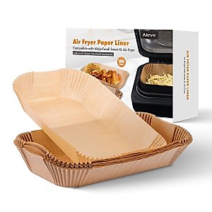 Aieve Air Fryer Liners Disposable, 100Pcs Non-Stick Parchment Paper Sheets Accessories for Ninja Air Fryer XL