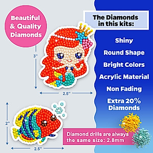 Halmolife 5D Diamond Painting Stickers Kits for Kids and Adult Beginners Gem Paint by Numbers Diamonds Arts for Boys and Girls Ages 6 7 8-12 DIY Princesses kit with Dots Gifts for Kid