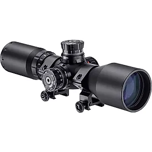 Barska AC13268 Contour Scope 3-9x42 Illuminated Trace MOA Reticle with Rings, Black, One Size