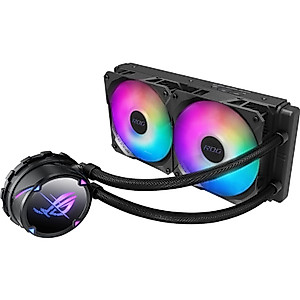 ASUS ROG Strix LC II 240 ARGB All-in-one AIO Liquid CPU Cooler 240mm Radiator, Intel LGA1700, 115x/2066 and AMD AM4/TR4 Support,2X 120mm 4-pin PWM Addressable RGB Radiator Fans