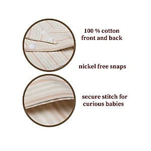 5-Pack Stylish Baby Bandana Drool Bibs 2 Ply 100% Naturall Colored Cotton - Neutral and Absorbent for Boys and Girls