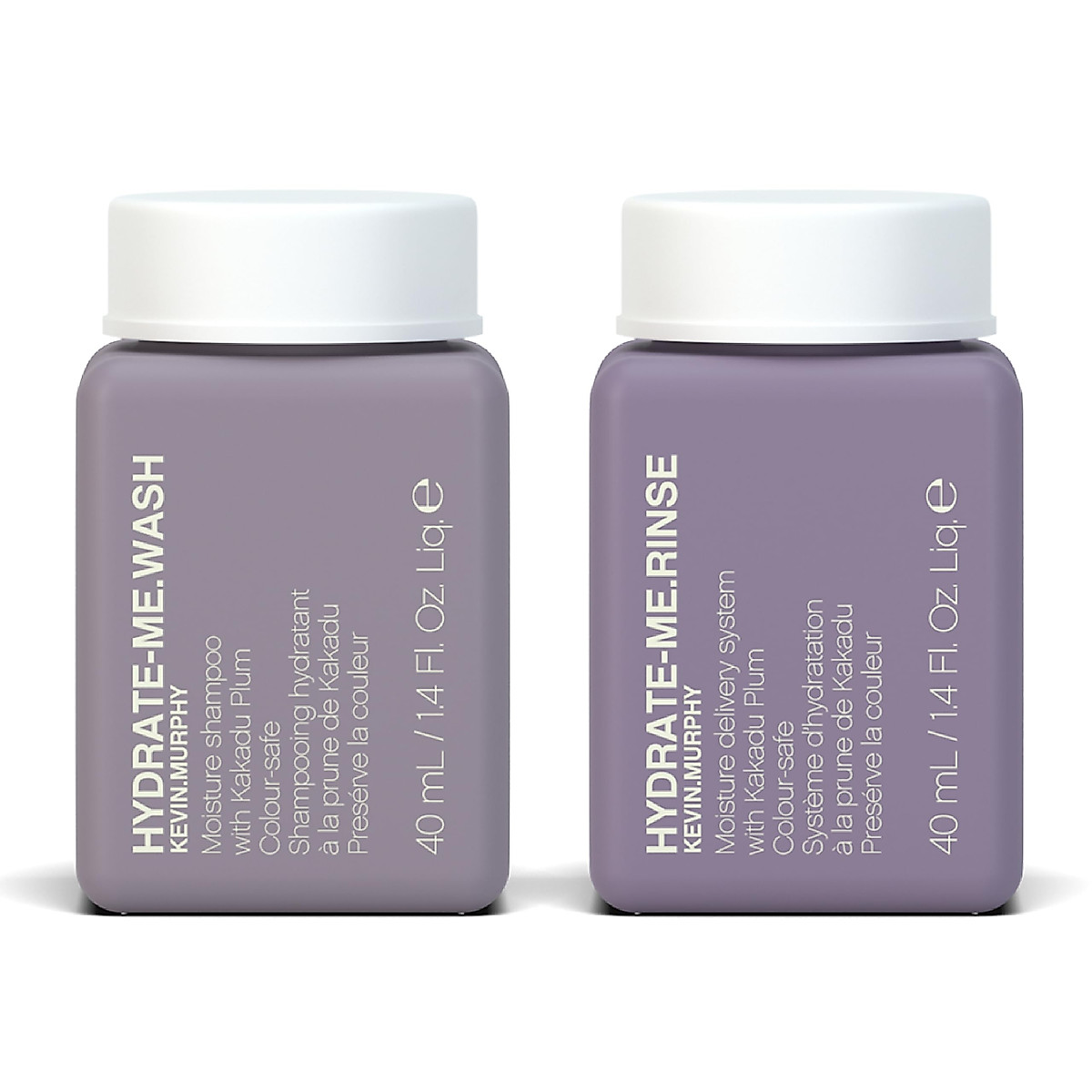 KEVIN.MURPHY HYDRATE-ME.WASH & RINSE - Travel Size - Hydrating Shampoo for Natural & Coloured Hair - Moisturising Conditioner - For Dull, Parched & Dry Hair - 250 mL / 8.4 fl oz
