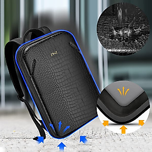 ZINZ Slim Laptop Backpack 15.6 Inch with Variable Capacity and USB Port, Anti-Theft Business Backpack Water-Resistant Travel Backpack Daypack Bookbag, One-pices Shell Never Deformation - Black