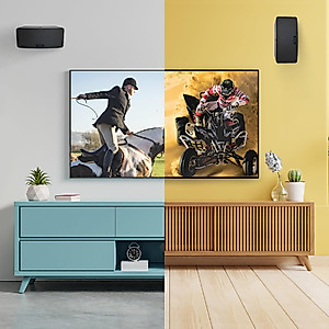 Play 3 Wall Mount Black Pair, Compatible with Sonos Play:3 Only, Twin Pack, Adjustable Swivel & Tilt Mechanism, 2 Mounting Brackets includes All Fixings