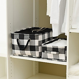 INough Christmas Buffalo Plaid Storage Basket Low Gifts Baskets Christmas Basket for Kids Collapsible Toy Basket Farmhouse Decor Christmas Gifts Toy Box for Baby/Office/Bedroom