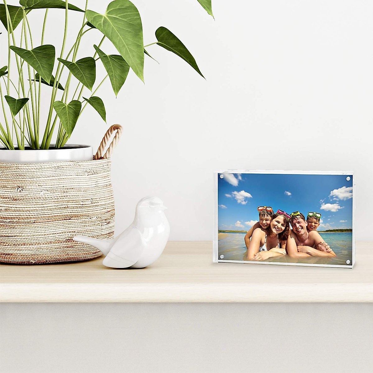Americanflat 4x6 Acrylic Picture Frame - Double Sided Frames with Magnetic Corners - Transparent Acrylic Frames for Desk or Tabletop Display - 4x6 Picture Frame with Microfiber Cloth Included