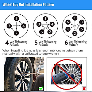 NPAUTO Wheel Lug Nuts 1/2'' x20 Thread, Conical Bulge Seat, Closed End Bulge Acorn Spline 1.38" Tall 3/4" Hex Fit for Wrangler, Ford Explorer F-150 Mustang, Impala, Dodge Dakota (Pack of 23+2, Black)