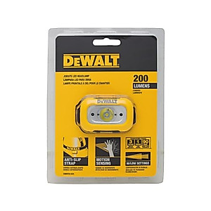 DEWALT Headlamp for Jobsite, 200 Lumen (DWHT81424), Yellow