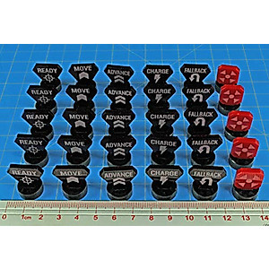 LITKO Combat Mega-Marker Set Compatible with WH:KT, Translucent Red & Red (30)