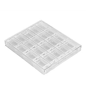 Fishlor Bead Container, 20 Grids Transparent Acrylic Nail Art Decorations Storage Box Rhinestone Beads Container Case