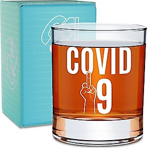 Funny Bourbon Gifts for Men - Whiskey Birthday Glass Gift Idea for Men Women - 11 Oz Dad Gifts Quarantine Scotch Drinking Glasses - Low Ball Rocks Mugs Social Distance Ideas for Man Bar Accessories