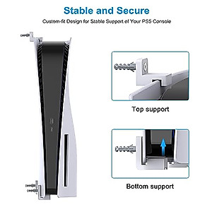 Klipdasse Wall Mount for PS5 Accessories, Mini Stand Compatible with Playstation 5 Disc & Digital