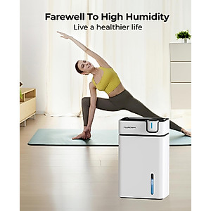 Dehumidifier, PLUSCENT 1000 Sq. Ft. Dehumidifiers for Home, 88 OZ Dehumidifier for Basement Bedroom Bathroom RV and Closet with Drain Hose, Auto Defrost, Auto Shut Off, Sleep Mode, 7 Colors LED Light