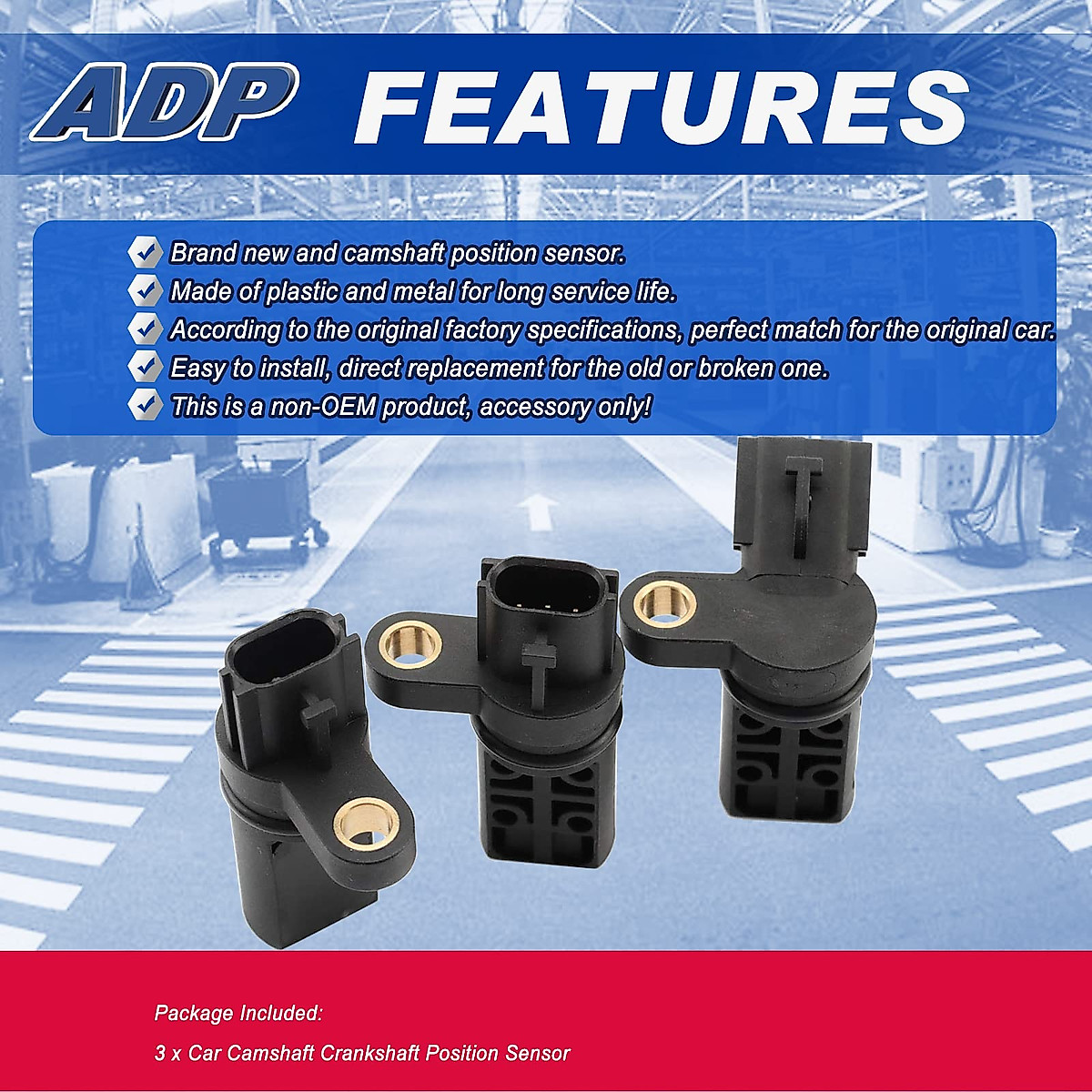 Camshaft Position Sensor Phase Set of 3 - Fits 3.5L, 4.0L V6 Nissan Altima, Murano, Maxima, 350Z, Quest, Pathfinder, Infiniti FX35, G35, QX45, M35 - Replaces 23731-AL61A, 237316J90B, 23731-AL61C