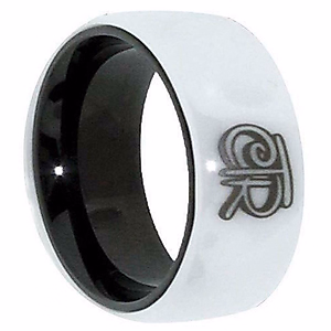 One Moment In Time J196W Size 5 White Ceramic & Aluminum Ring Mormon LDS CTR