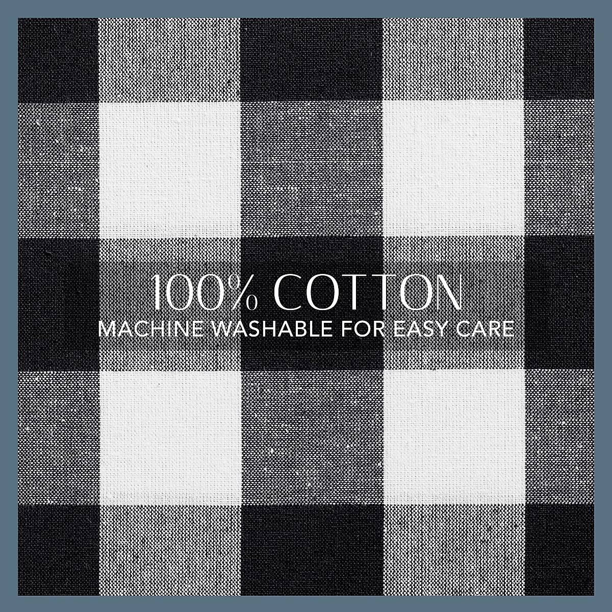 Elrene Home Fashions Farmhouse Living Buffalo-Check Window Curtain Panel, (Black), (52X95)