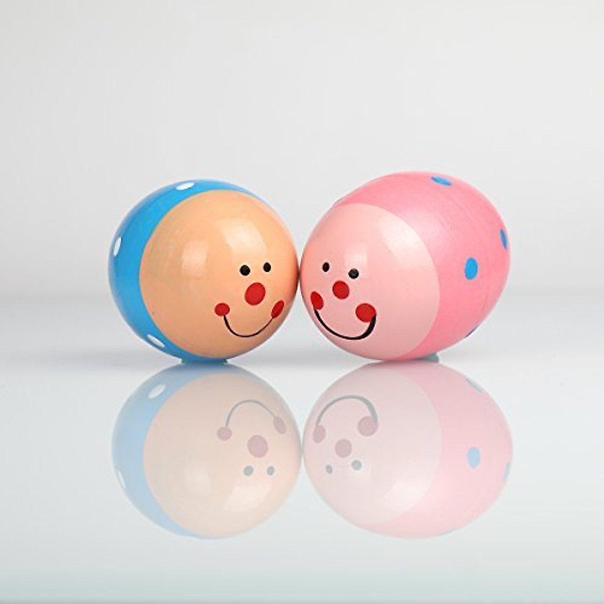 Ehome Easter Egg Shakers Easter Basket Stuffers, 6Pcs Wooden Percussion Musical Shake Prefilled Easter Eggs for Toddler, Easter Egg Fillers, Montessori Maracas for Kids Baby with Storage Bag