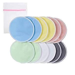 Breast Pads, 16 Pack Bamboo Nursing Pads for Breastfeeding Reusable Washable Nipple Covers with Laundry Storage Bag