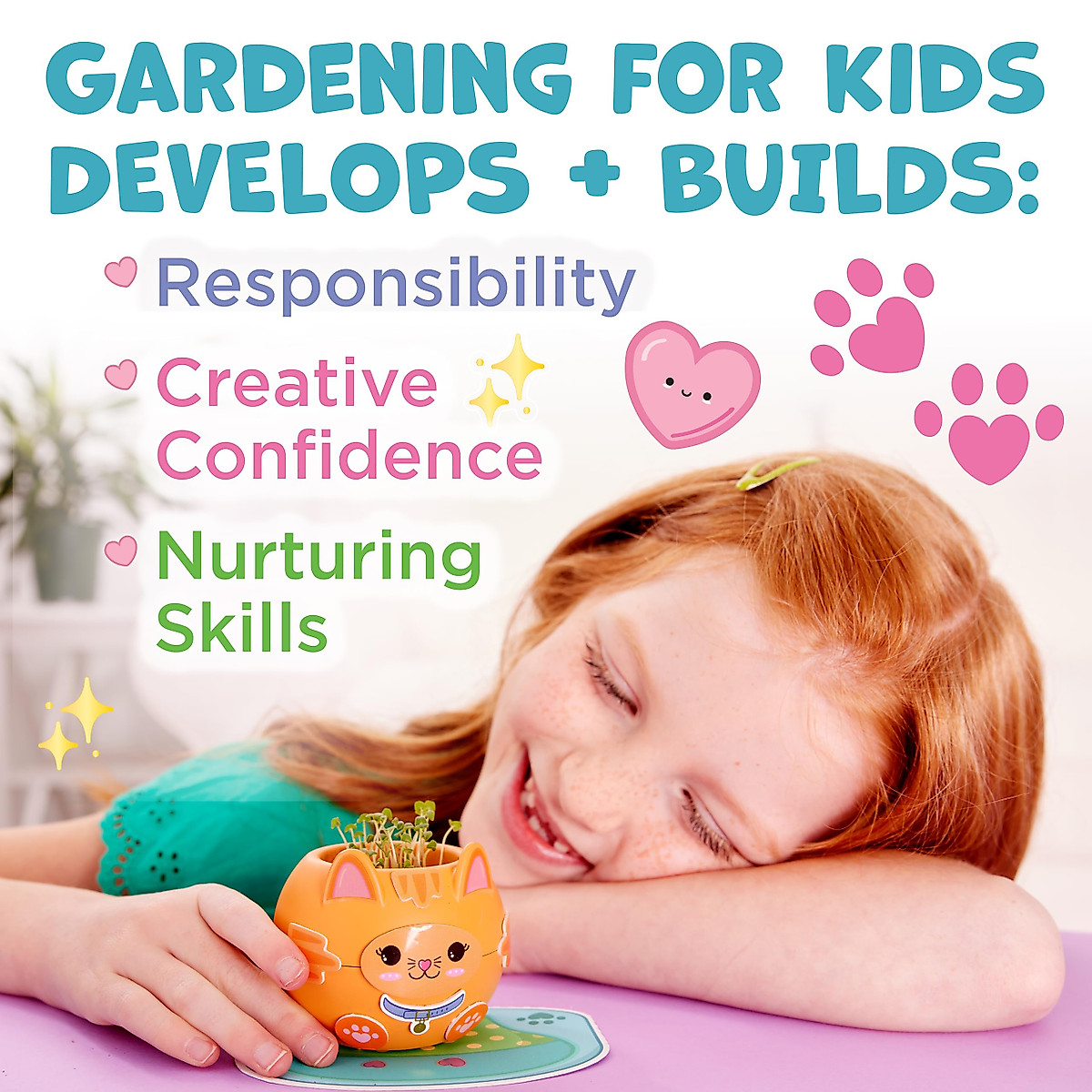 Creativity for Kids Plant-A-Pet: Kitty - Arts and Crafts for Ages 6-8+, Gifts for Girls and Stocking Stuffers, Boy and Girl Toys, Chia Seed Plant Pet