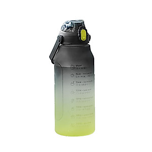 Water Bottles with Motivational Time Marker & Straw, 64oz Leakproof Water Jug Drink Bottles Gradient Color Water Containers Travel Sports Water Bottle for Gym Office and School