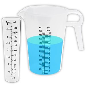 ACCUPOUR 4oz (110 mL) Graduated Cylinder, and 16oz (500 ml) Measuring Pitcher- Heat Resistant & Chemical Resistant, Great for Chemicals, Oil, Pool and Lawn, Home Brew - Ounce (oz) and Milliliter (mL)