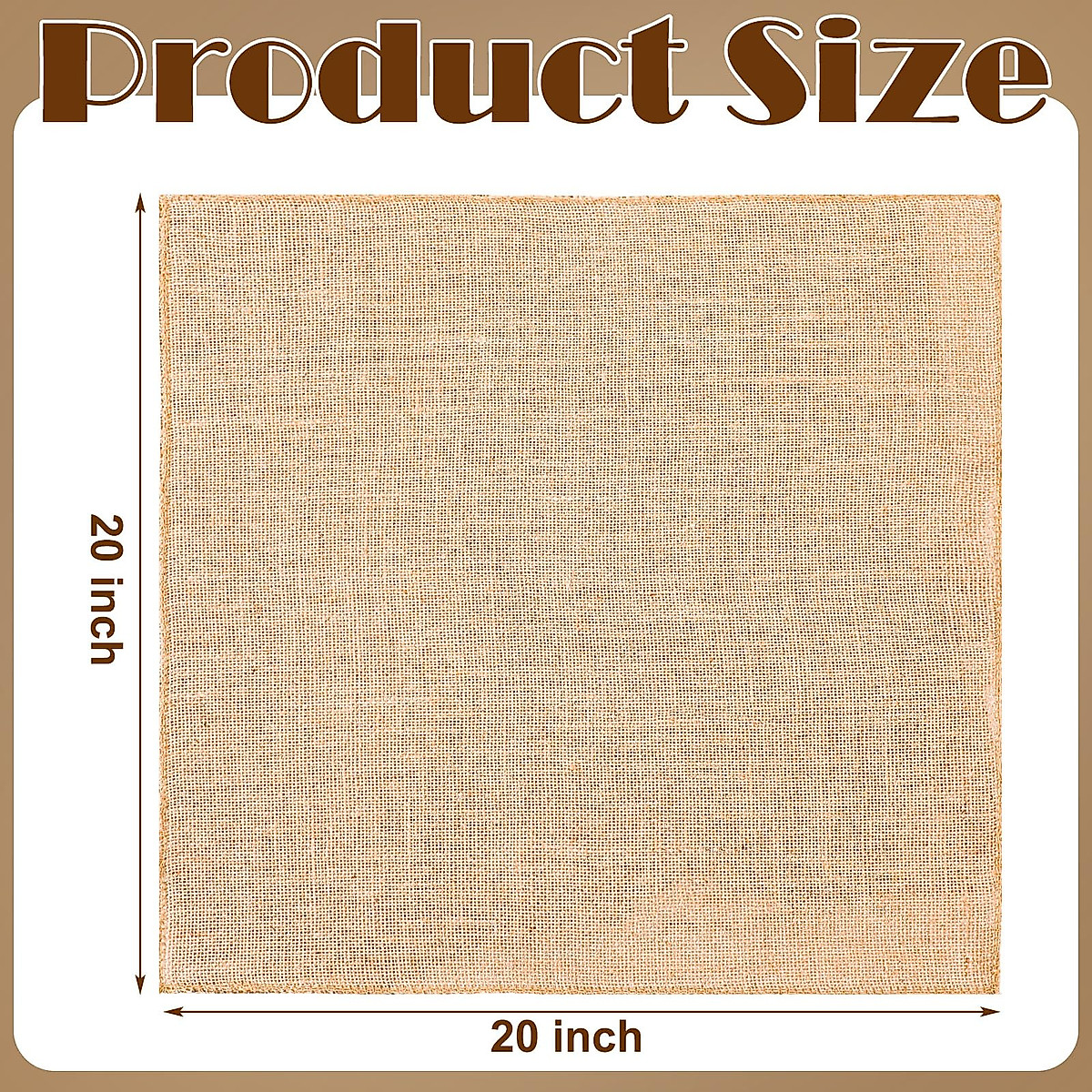 Menkxi 10 Pcs 20 x 20'' Burlap Squares Multipurpose Natural Burlap Fabric Burlap Centerpiece Burlap Placemats Farmhouse Gardening Country Crafts for Home Weddings Kitchen Table Decorations