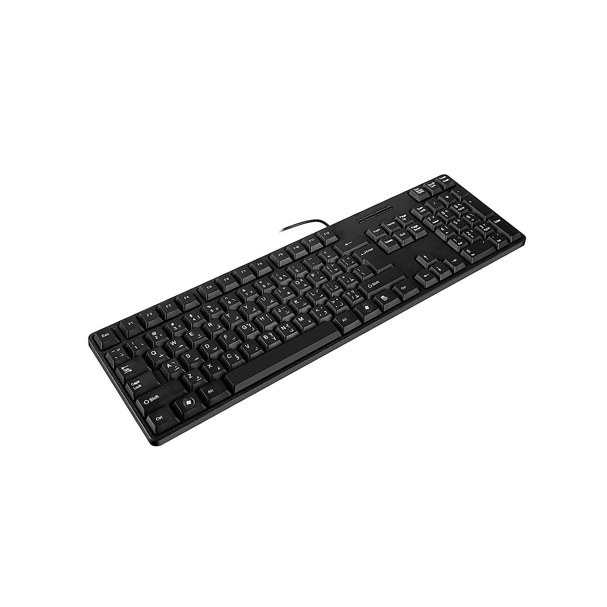 MCSaite Wired Arabic/English Computer Keyboard, Full-Size Keyboard, 104-keys, USB Plug-and-Play, Foldable Stands, Compatible with PC, Laptop