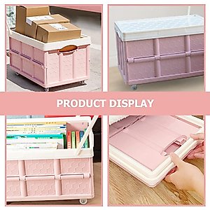 DOITOOL 2pcs Collapsible Milk Crates Stackable Utility Crates Stackable Crates Moving Bins with Lids Utility Cart Outdoor Toys Foldable Crate Shopping Plastic Folding Basket Camping