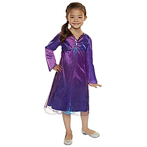 Disney Frozen Frozen 2 Elsa Purple Role-Play Dress with Diamond Gem, Fits Sizes 4-6x [Amazon Exclusive]