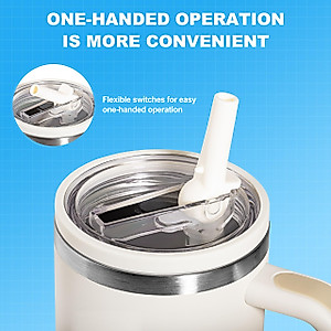 2 Pack 30 Oz Replaceble Tumbler Flip Straw Lid fit for Stanley Quencher H2.0 FlowState Tumber, Leak Proof Lid Replacement for Stanley Cup, Spill Proof Splash Reusable Dustproof Tumbler Cover