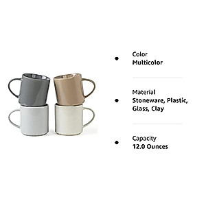 famiware Nebula 4 Pieces Coffee Mug, 12 oz Catering Mugs with Handle for Coffee, Tea, Cocoa, Milk, Multi-color