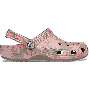 Crocs Unisex Classic Seasonal Print Clogs, Mushroom/Multi Flower, Numeric_9 US Men